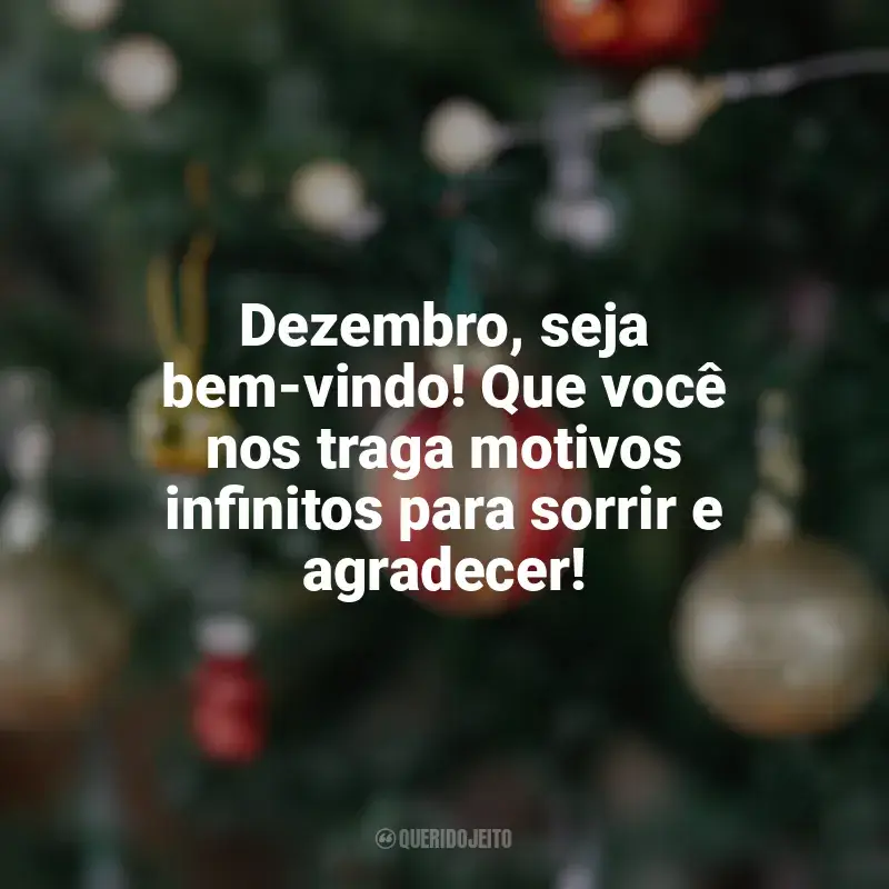 Dezembro, seja bem-vindo! Que você nos traga motivos infinitos para ...